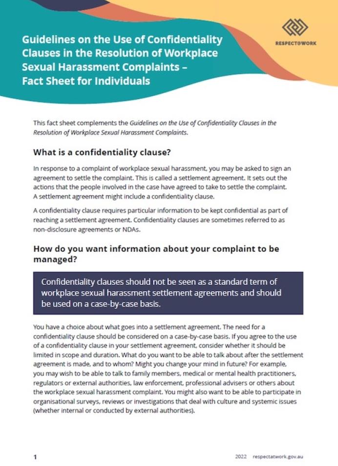 Guidelines On The Use Of Confidentiality Clauses In The Resolution Of